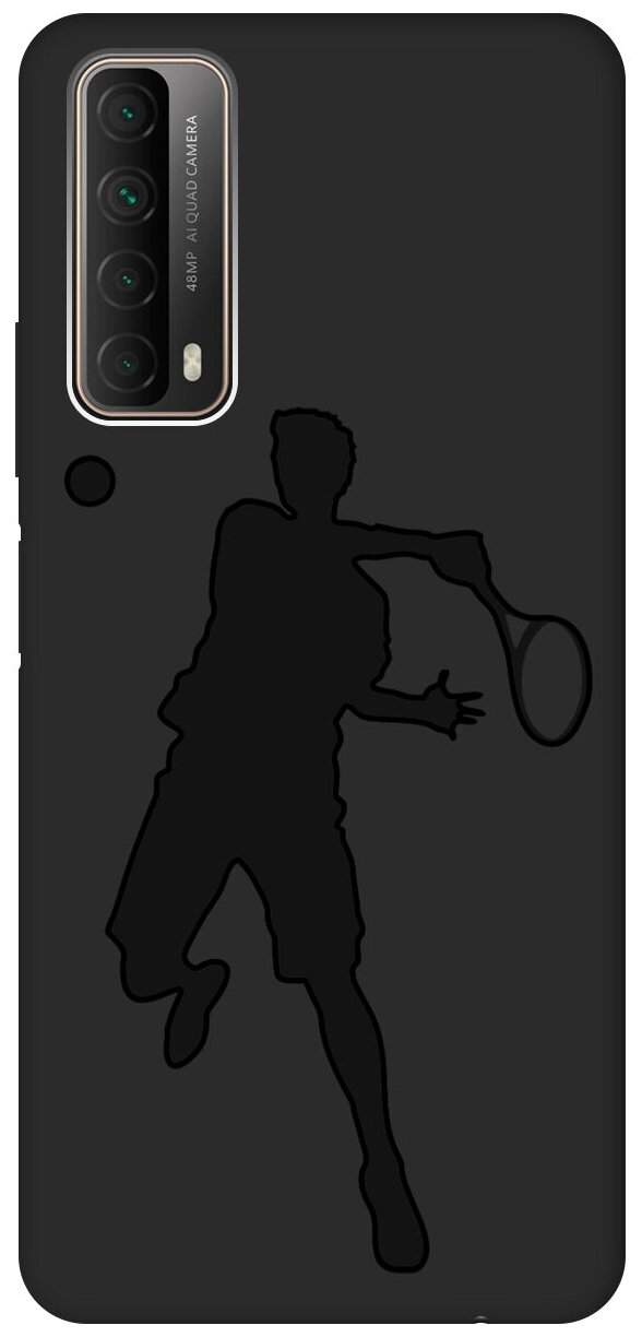 Матовый чехол Tennis для Huawei P Smart (2021) / Хуавей П Смарт (2021) с эффектом блика черный