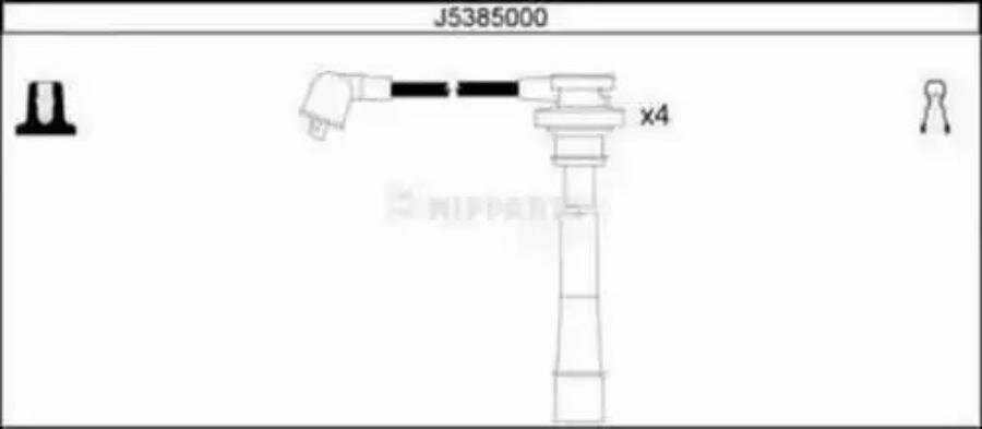 NIPPARTS J5385000 К-т в/в проводов lancer 1.6i 92- ()