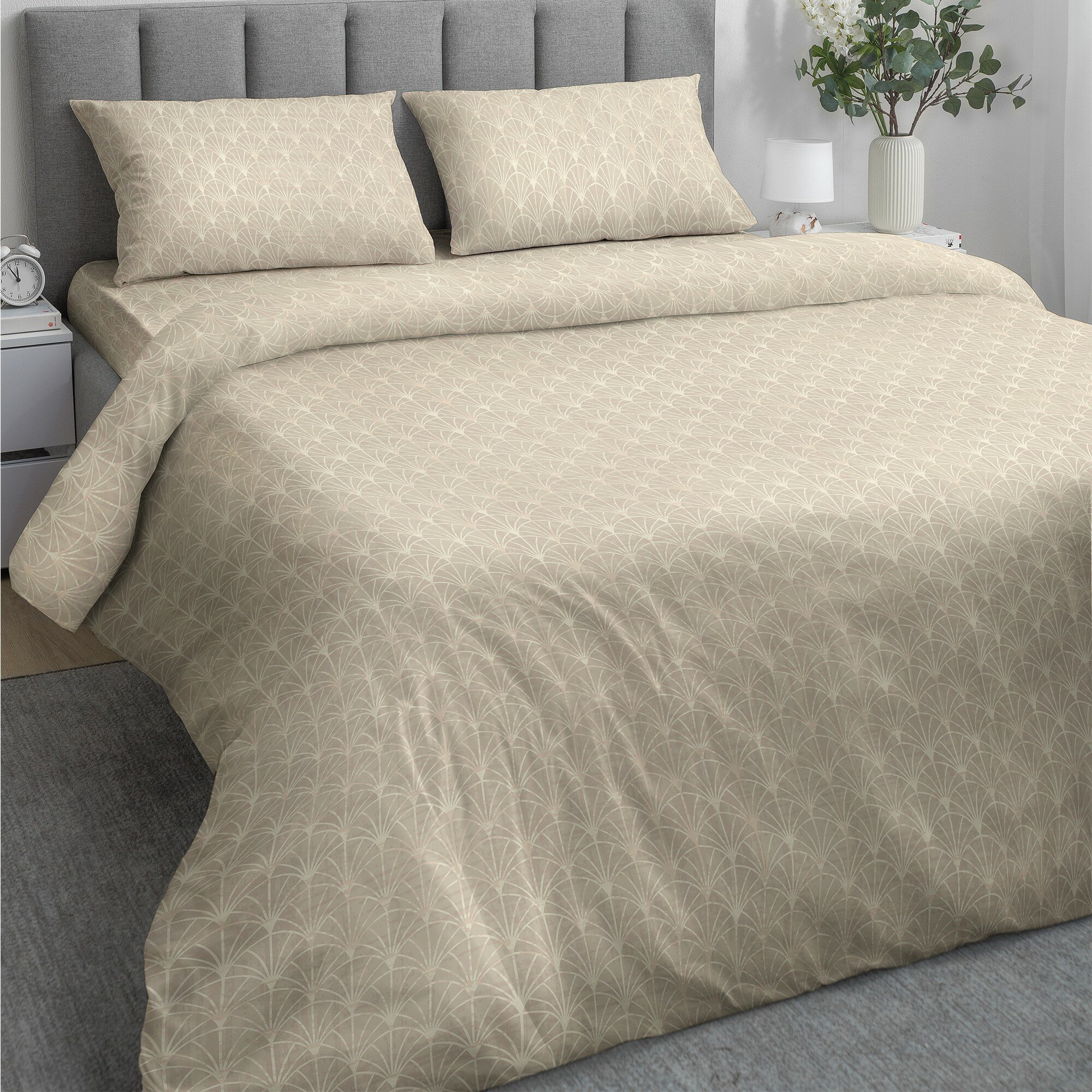 Пододеяльник Самойловский Текстиль 200х220 Vintage, бязь, хлопок 100%, цвет бежевый