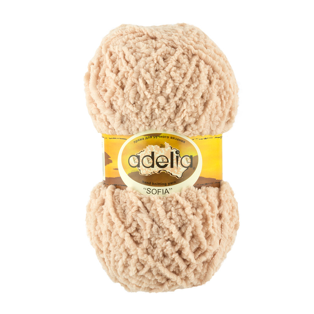 Пряжа ADELIA "SOFIA" 100% полиэстер 50 г 90 м №16 бежевый