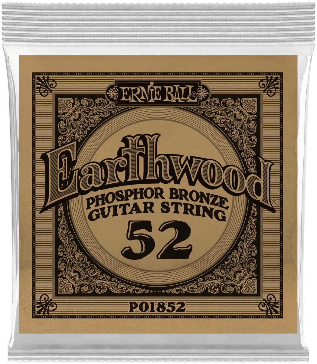 ERNIE BALL 1852 Earthwood Phosphor Bronze .052 Струна одиночная для акустической гитары