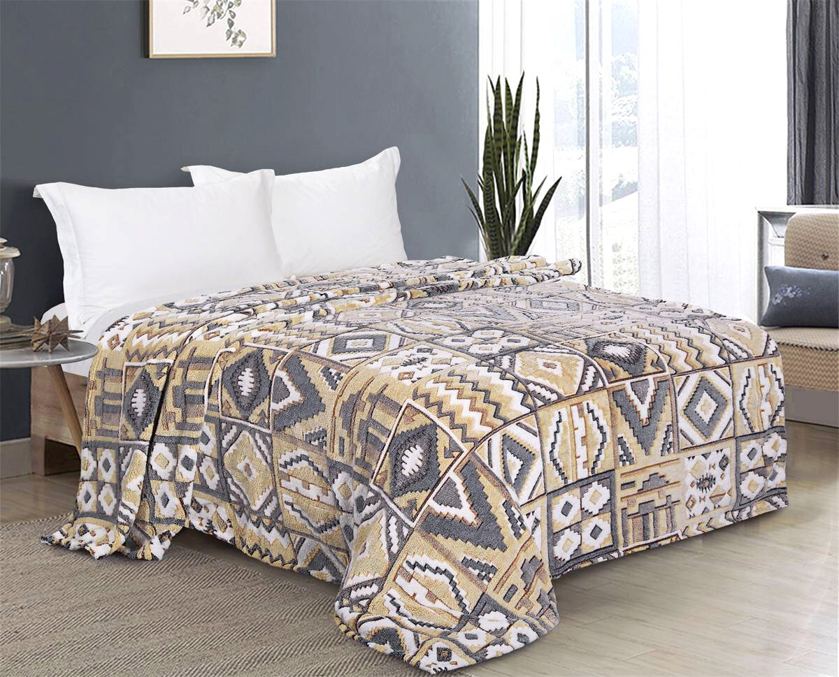 Плед из экстрасофта 2204-9 серый-бежевый Elin (серый-бежевый), 150x200