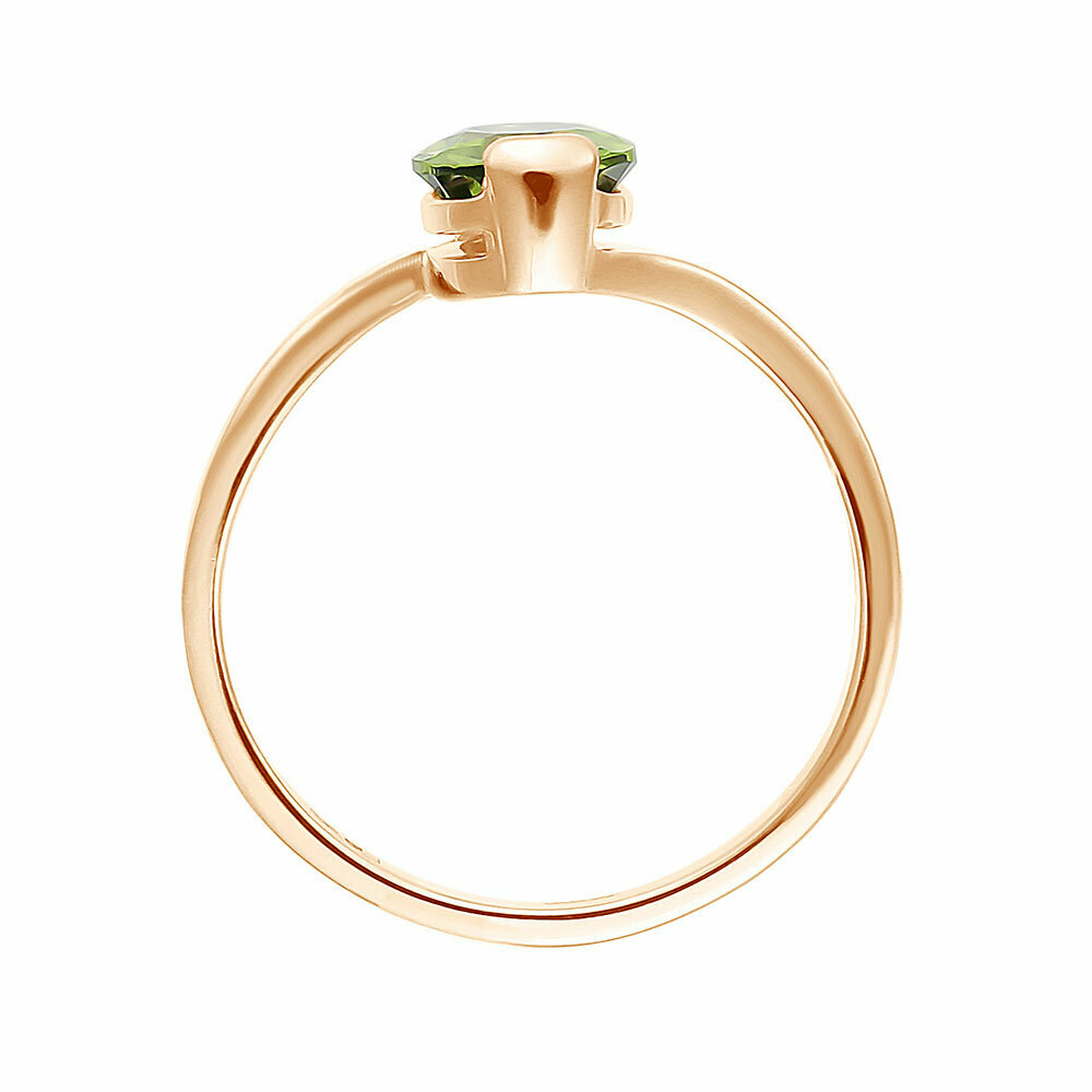 Кольцо, желтое золото, 585 проба, хризолит