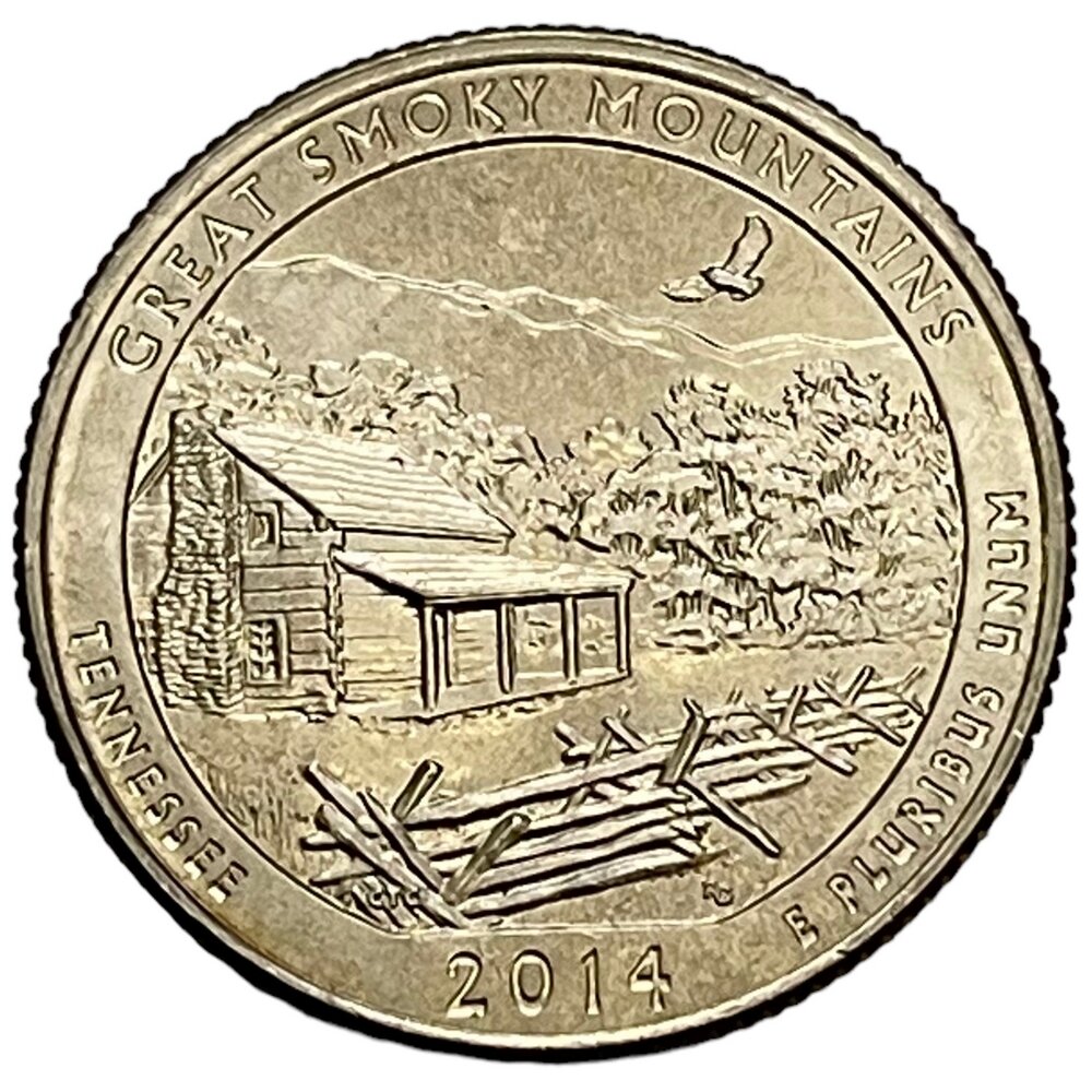 США 25 центов (1/4 доллара) 2014 г. (Квотеры "Парки США" - Парк Грейт-Смоки-Маунтинс) (D)
