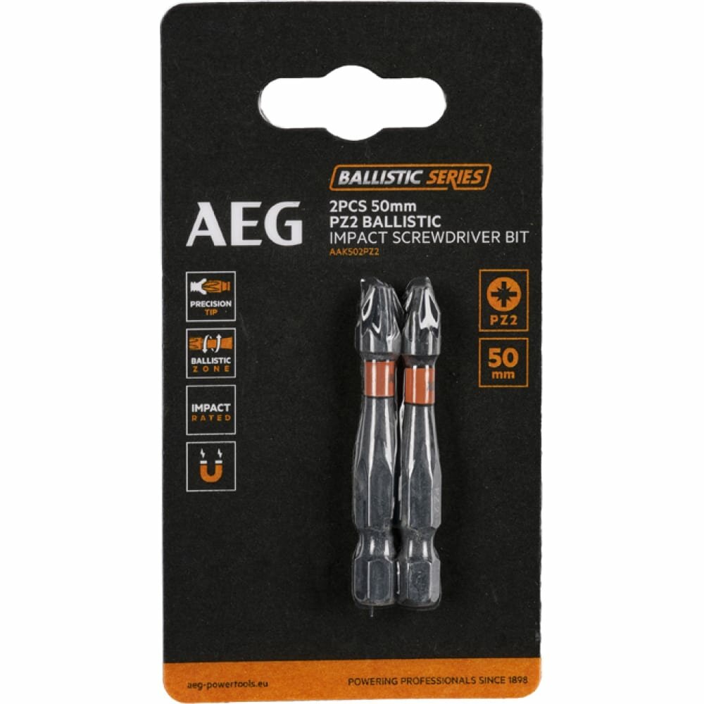 Биты ударные AAK502PZ2 (2 шт; PZ2; 50 мм) AEG 4932479166