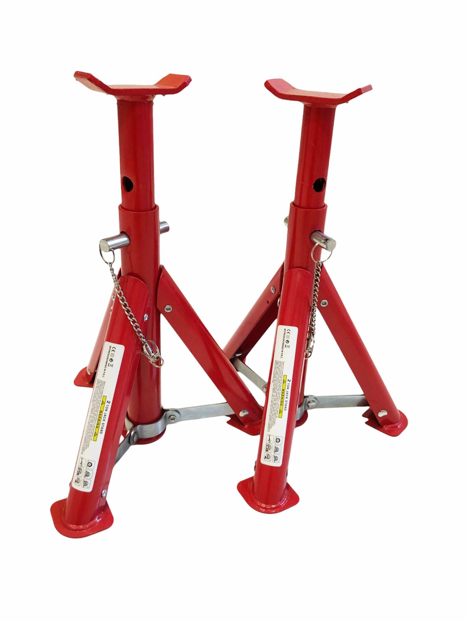 Подставки под автомобиль, опоры страховочные регулируемые со страховкой 3 тонны, высота подъезд 270-365 мм, комплект 2 штуки