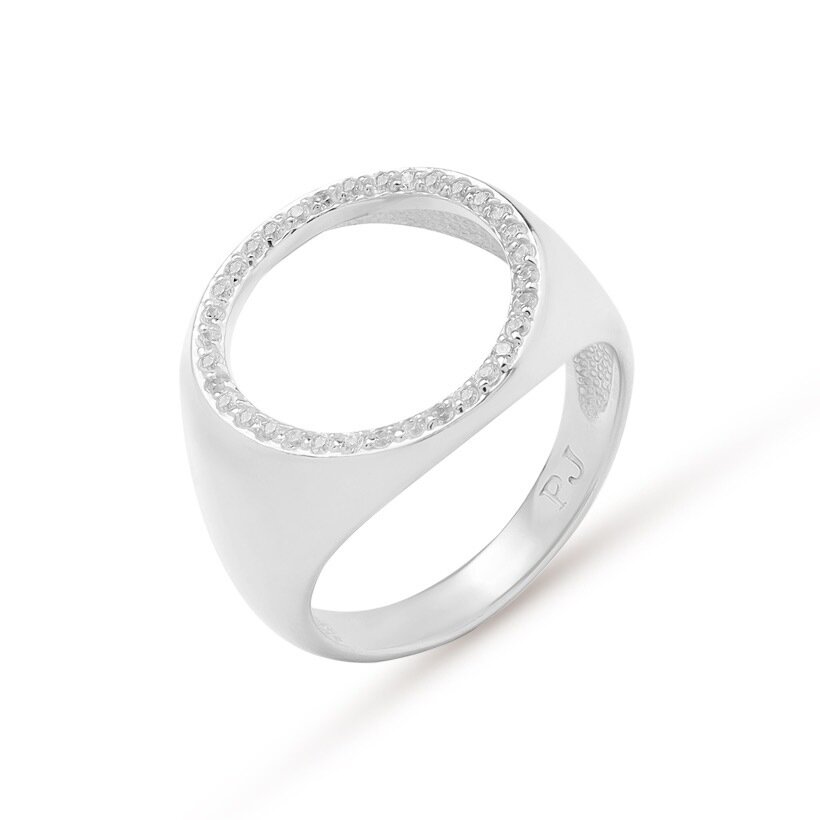 Печатка, серебро, 925 проба, родирование, фианит