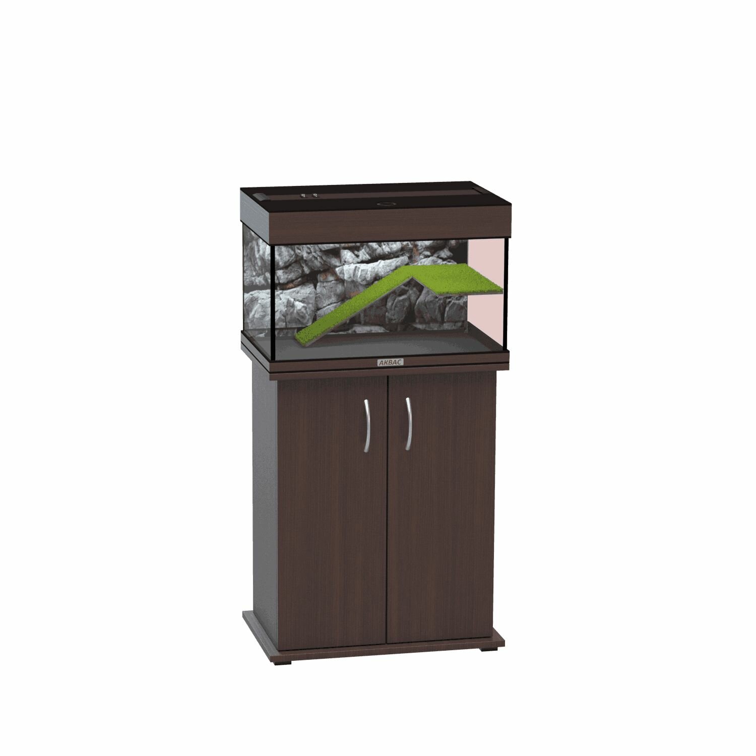 Аквариум для красноухой черепахи 60 литров с тумбой, освещением и крышкой (56*36*37 см) Аквас