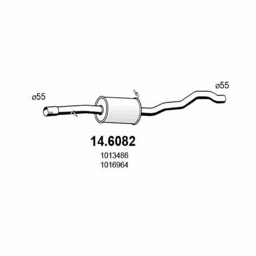 Средний глушитель выхлопных газов, ASSO 14.6082 (1 шт.)