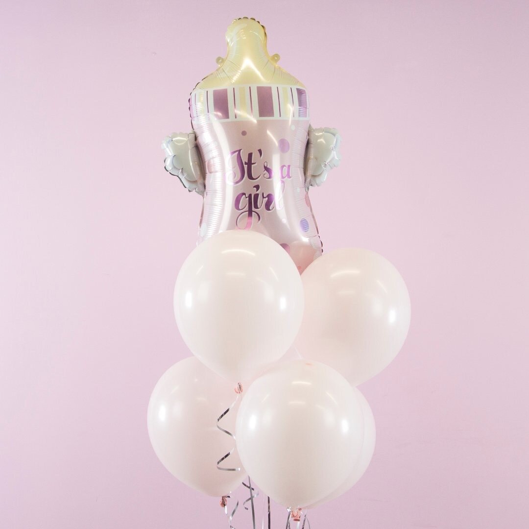 Фонтан из воздушных шаров с гелием It’s a girl, 7 шт