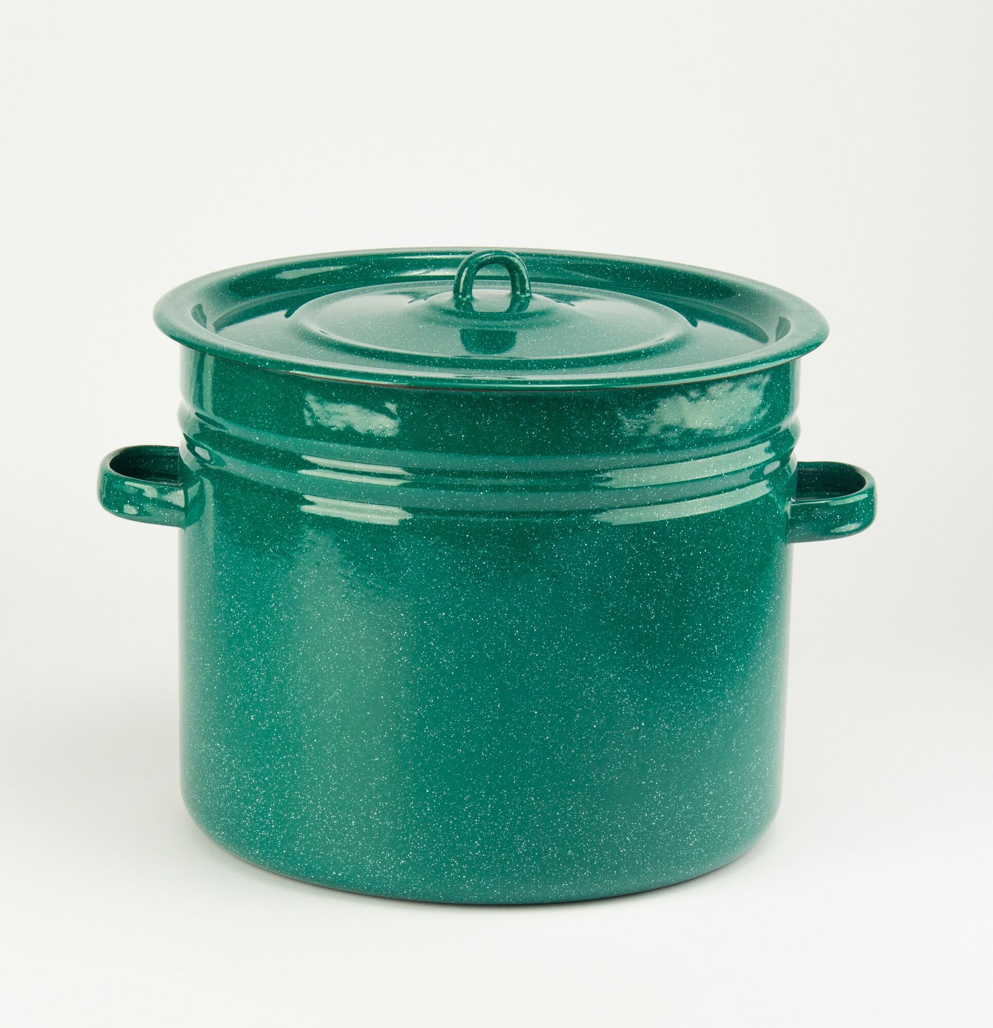 Бак эмалированный 20 литров без декора зеленый изумрудный / кастрюля для заготовок