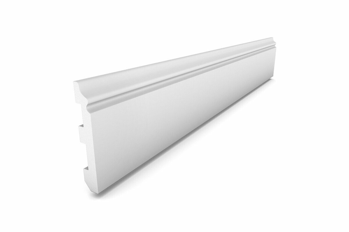 Плинтус DAMAR Premium, белый, влагостойкий, дюрополимерный 80х13х2000мм