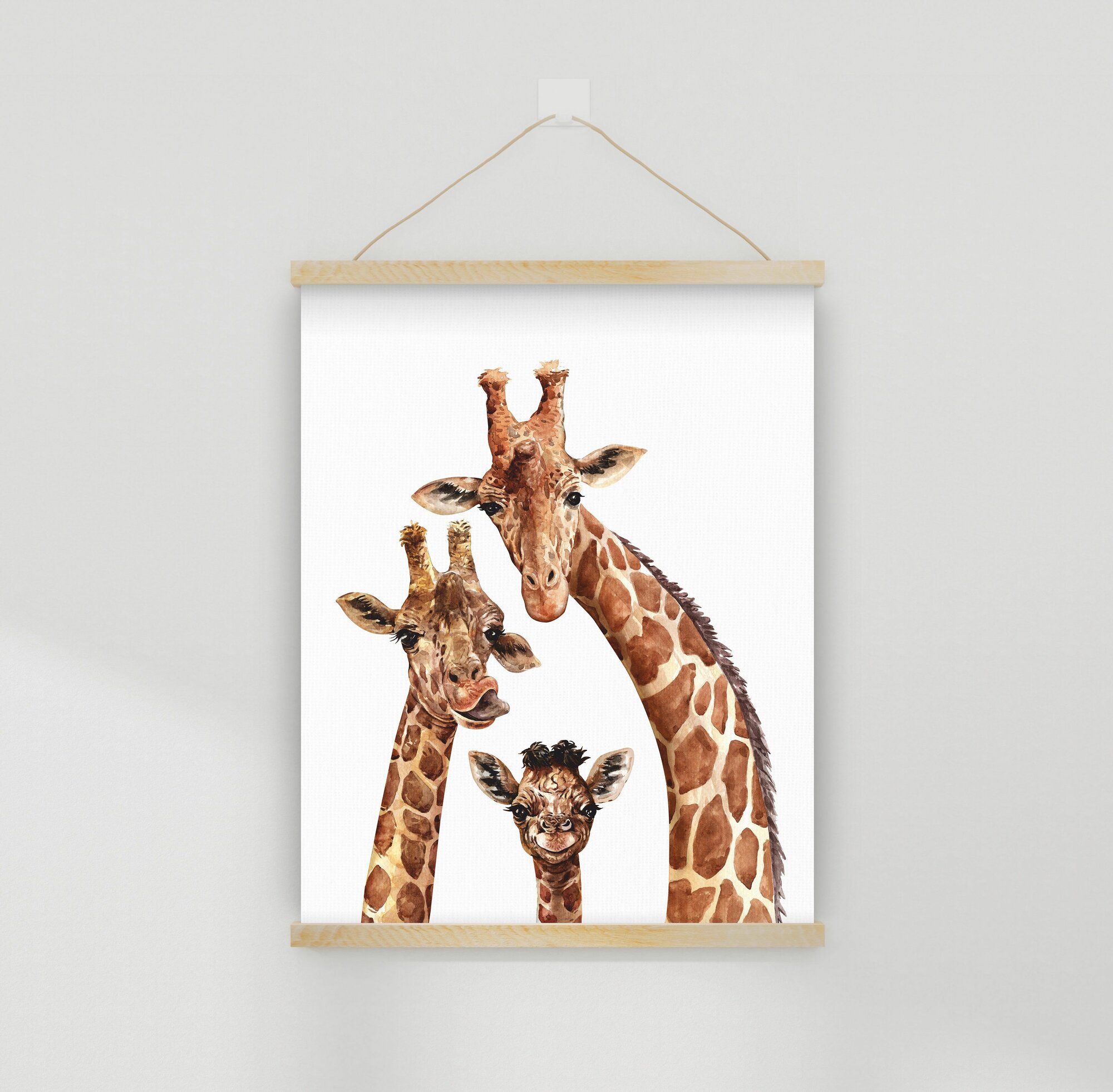 Панно декоративное подвесное "Семья жирафов" 30х40см.