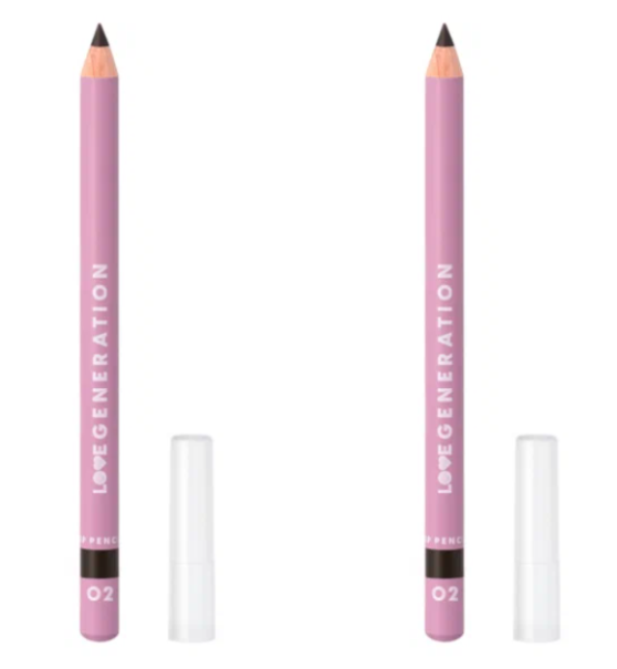 Карандаш для глаз Love Generation Eye Pencil, тон 02 коричневый, 1.2 г, 2 шт