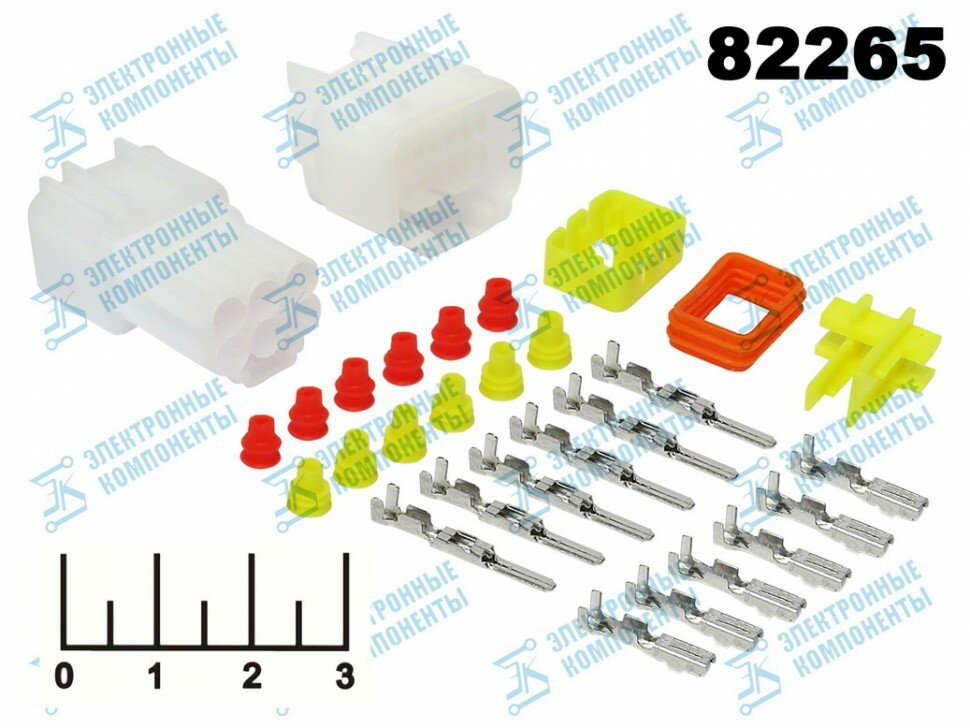 Разъем 6pin в комплекте 2.3мм DJ7061Y-2.3-21/11 авто (10-0023)