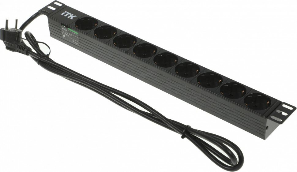 Блок распределения питания ITK PH22-9D1 гор. размещ. 9xSchuko базовые 16A Schuko 2м