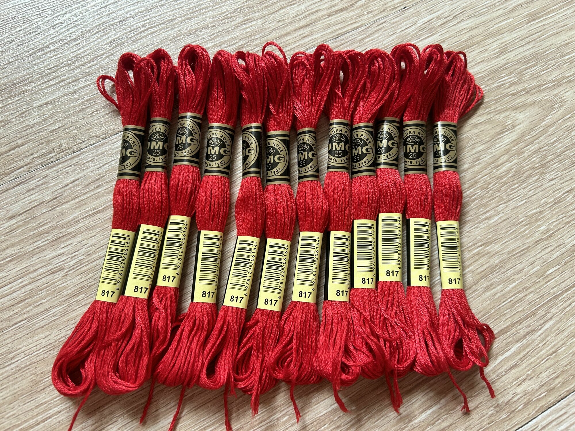 Нитки для вышивания JMC мулине (150-3866) 100% полиэфир 12 штук x 8 м