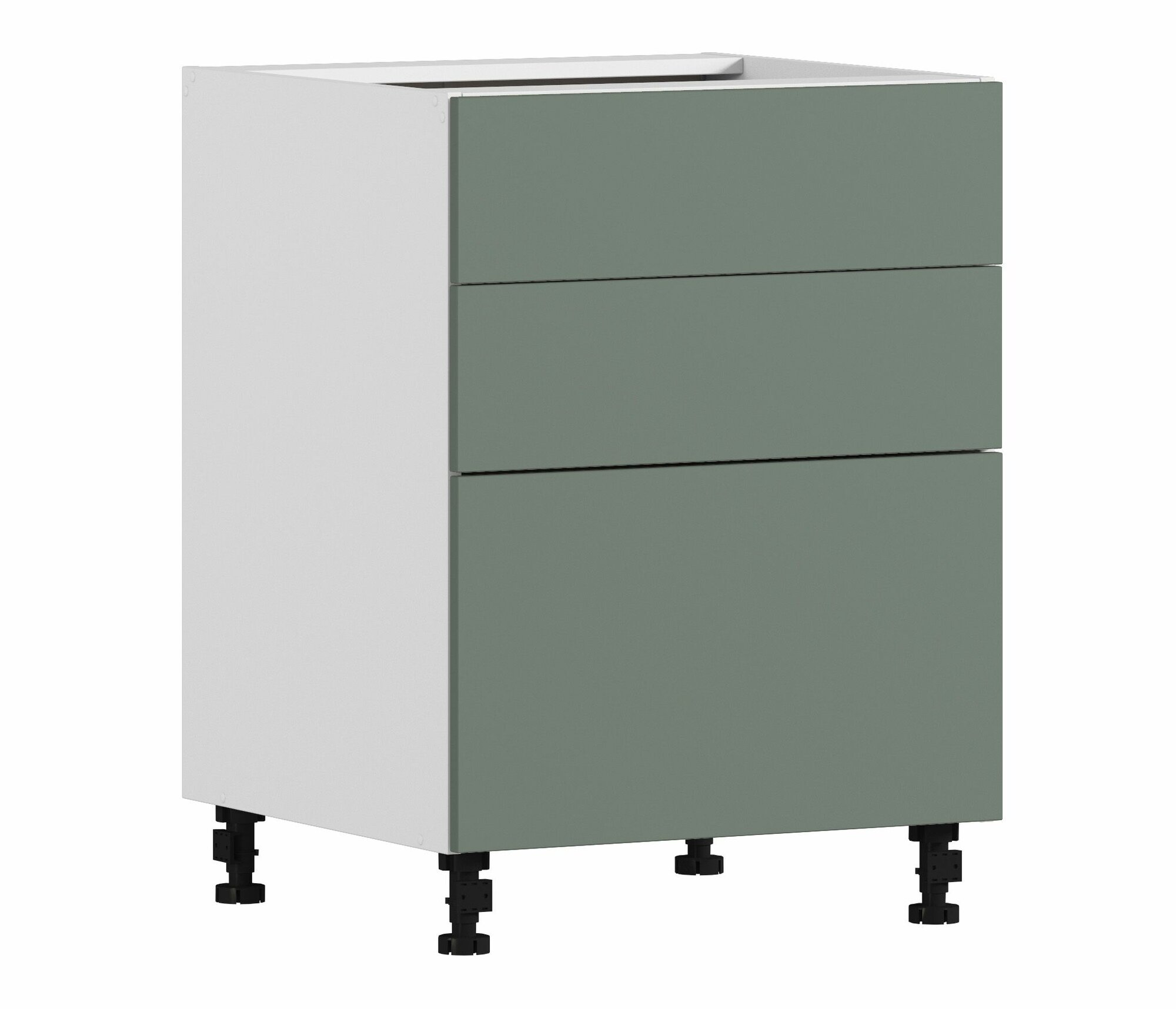 Кухонный модуль напольная тумба столплит Регина РСЯ-360 с ящиками, Белый/ЛДСП Камыш, 60х56х82 см