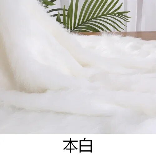 Искусственный мех лисы, плюшевая ткань 5 см, 180 см Белый, 50CM X 180CM, White