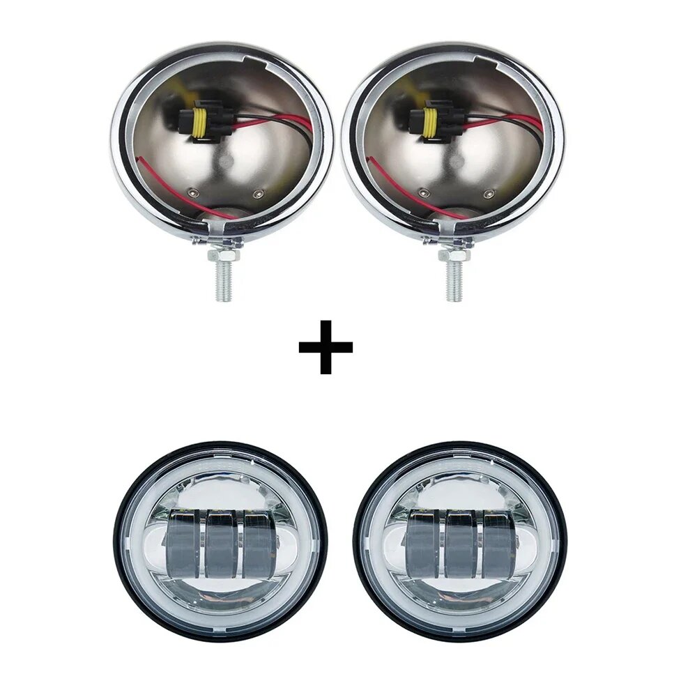 Держатель для противотуманной фары, 4,5 дюйма, для Мотоциклов Harley Touring Electra Glide light housing halo