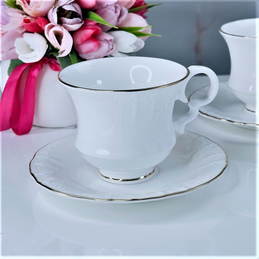 Кофейный набор 12 пр Lenardi Maria gold, фарфор, 150 мл