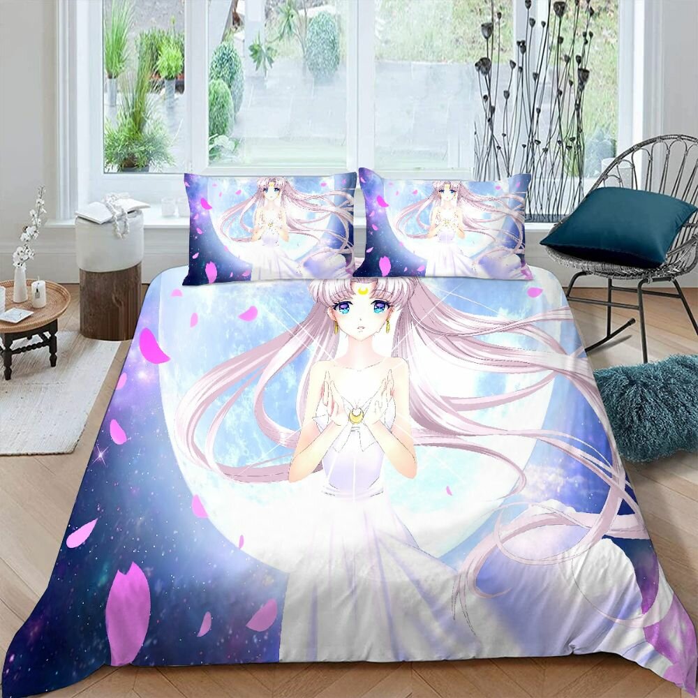 Постельное белье 1,5 спальное / 2-х , Пододеяльник, Аниме девушка