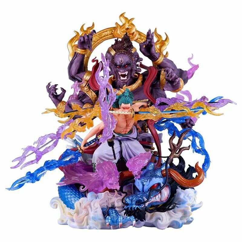ONE PIECE Раскрашенные фигура "Поток из девяти ножей"Асура Ророноа Зоро, GK 34.5CM