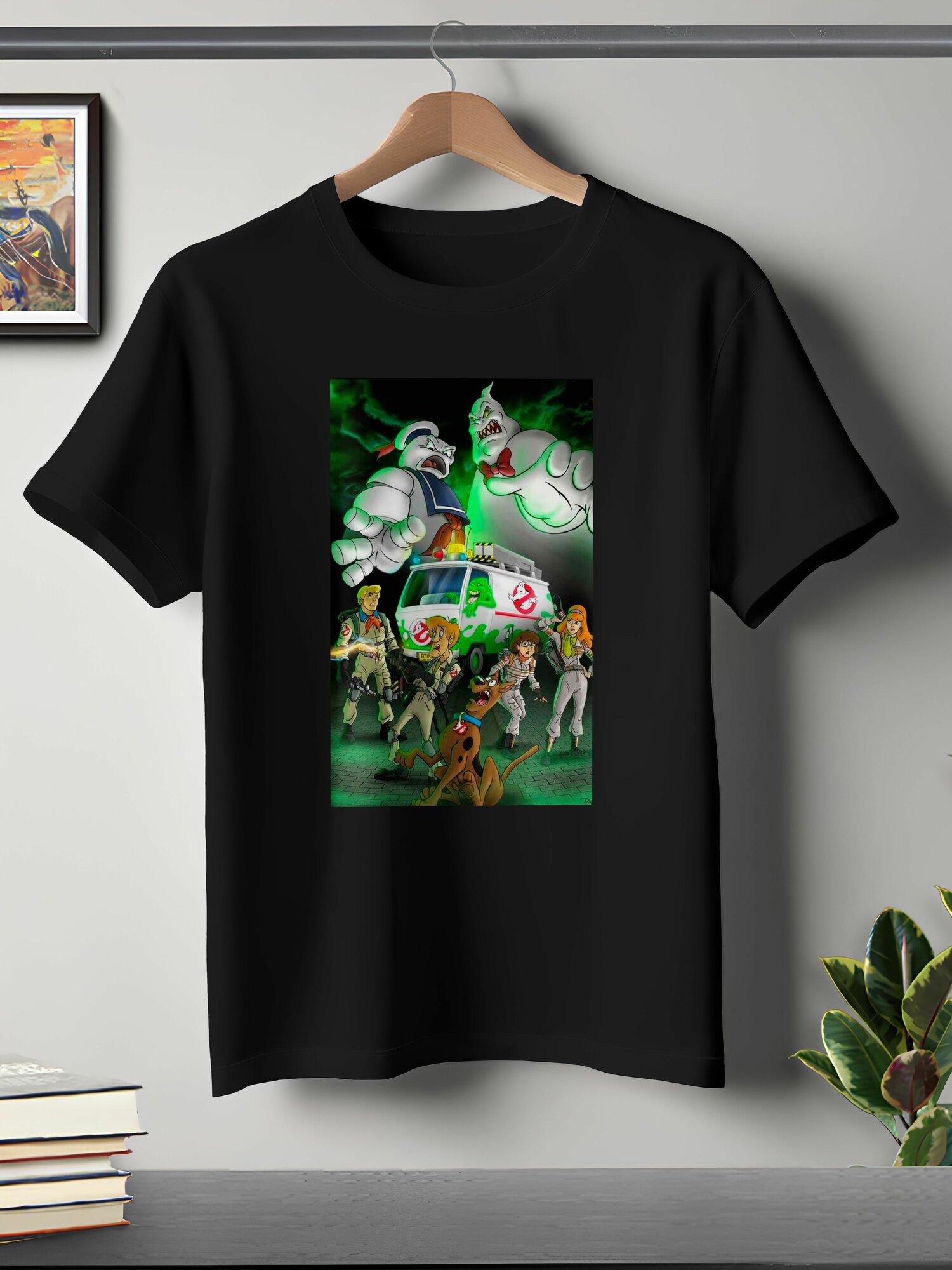 Футболка ONEQ унисекс 46-48 (M) размер с принтом Скуби-Ду, черная