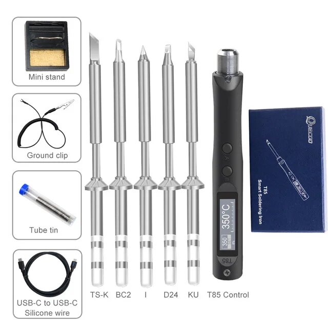 QUECOO T85 96W Паяльник T85 with 5pcs TS tip