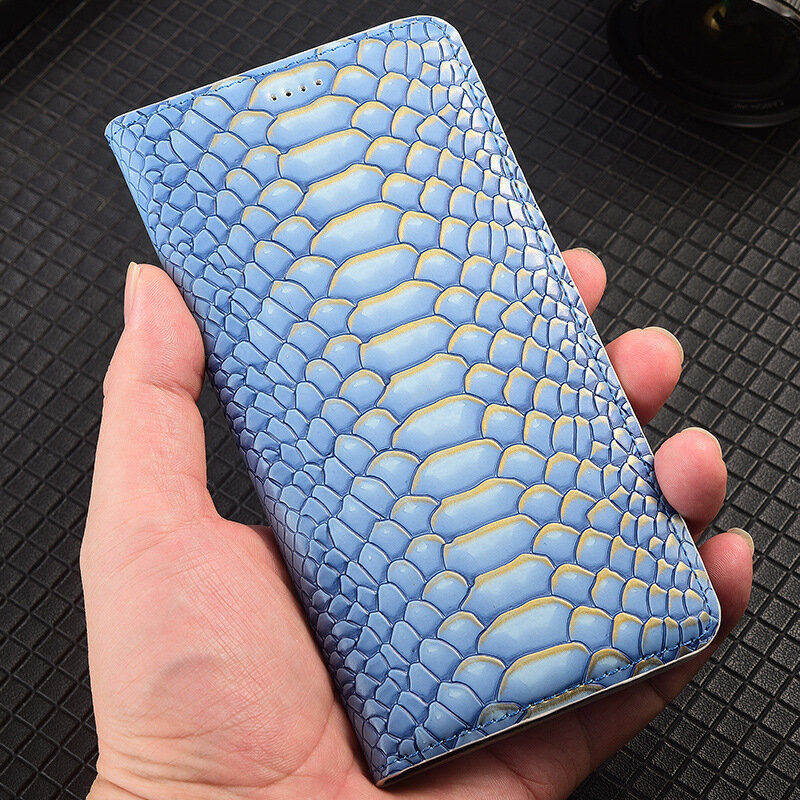 Чехол для Samsung S7, искусственная кожа с рисунком питона, синий