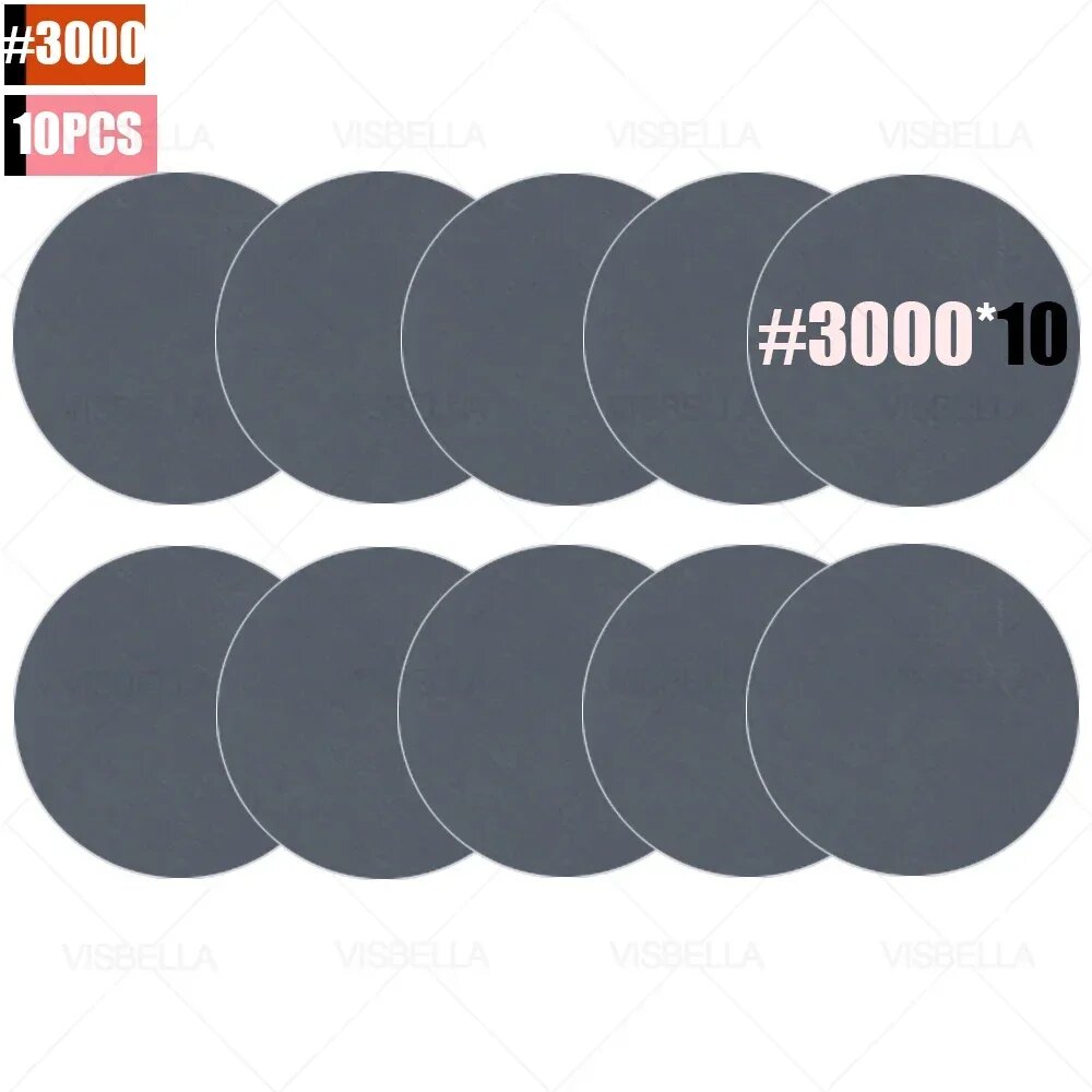 10 шт. наждачная бумага круглой формы шлифовальные диски самоклеящиеся абразивные 3inch, p3000