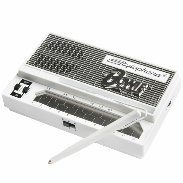 Стилофон музыкальный инструмент электронный, Stylophone Bowie белое, Аналоговый синтезатор