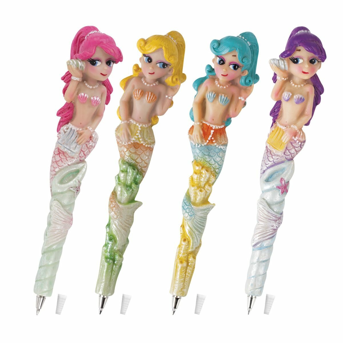 Ручка шариковая фигурная Brauberg "Русалочки" (0.5мм, синяя), 4 дизайна (142761), 12шт.