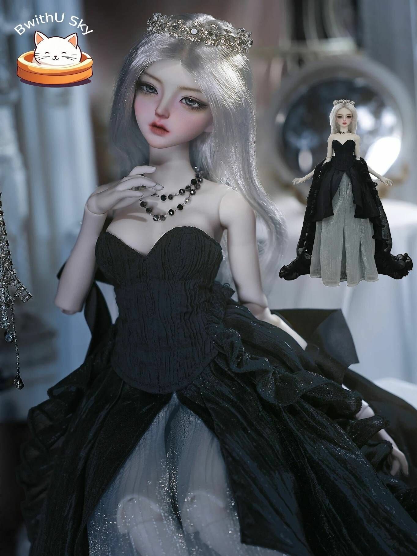 BwithU Carmen 1/4 Bjd Кукла-принцесса в черном платье Дочь Чеболя, девушка из кампуса "Вечерний бриз"