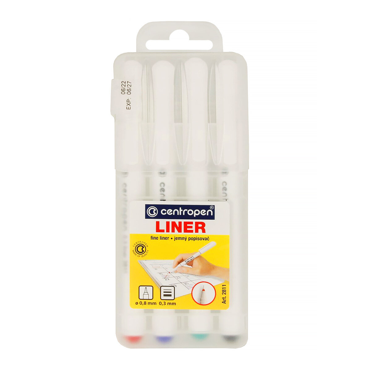 Centropen набор линеров 0.3 мм, 4 цвета, компактный корпус 2811/4-BX03 мм, точные линии