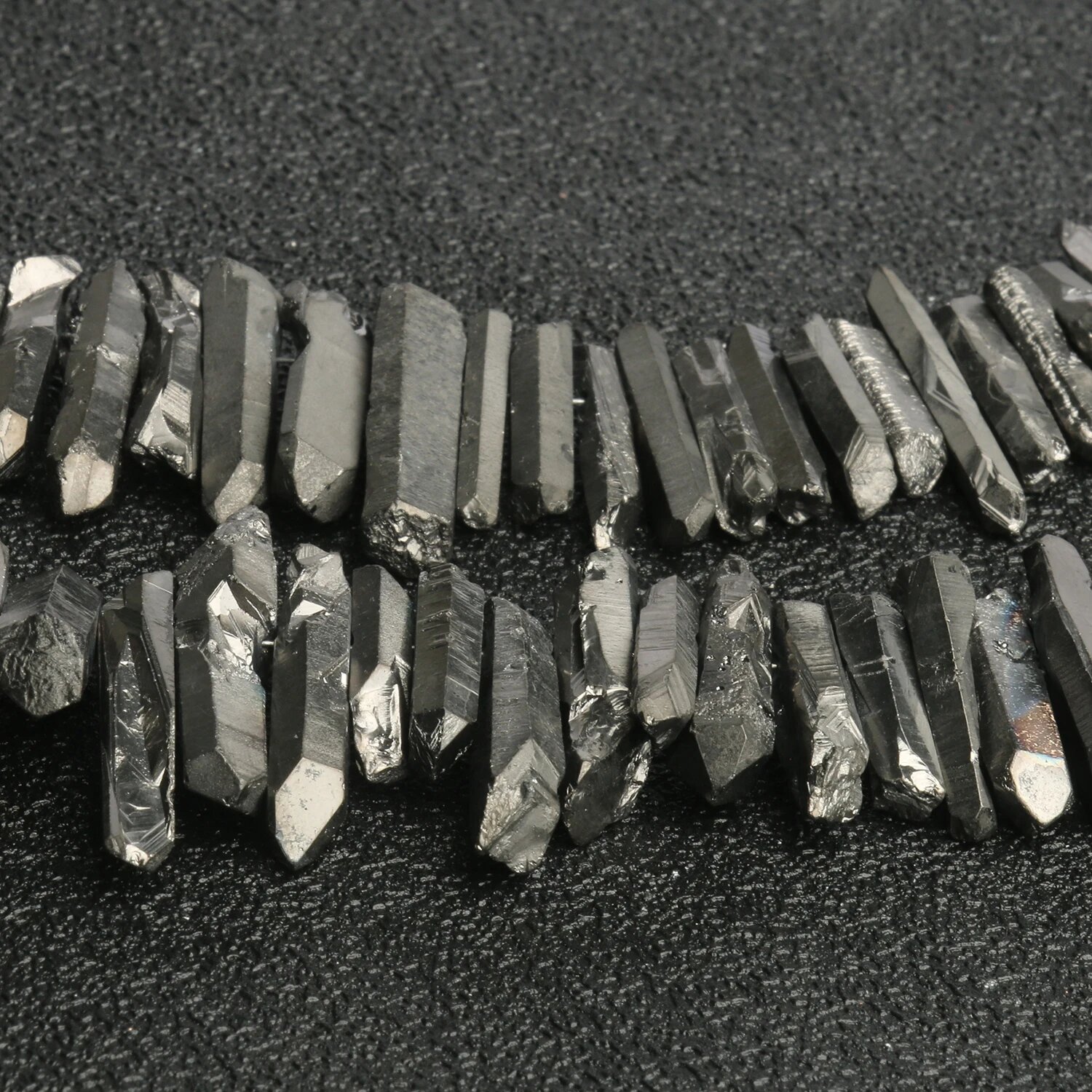 Кварцевые бусины градиентного цвета xilitata Серый, 10pcs, Black