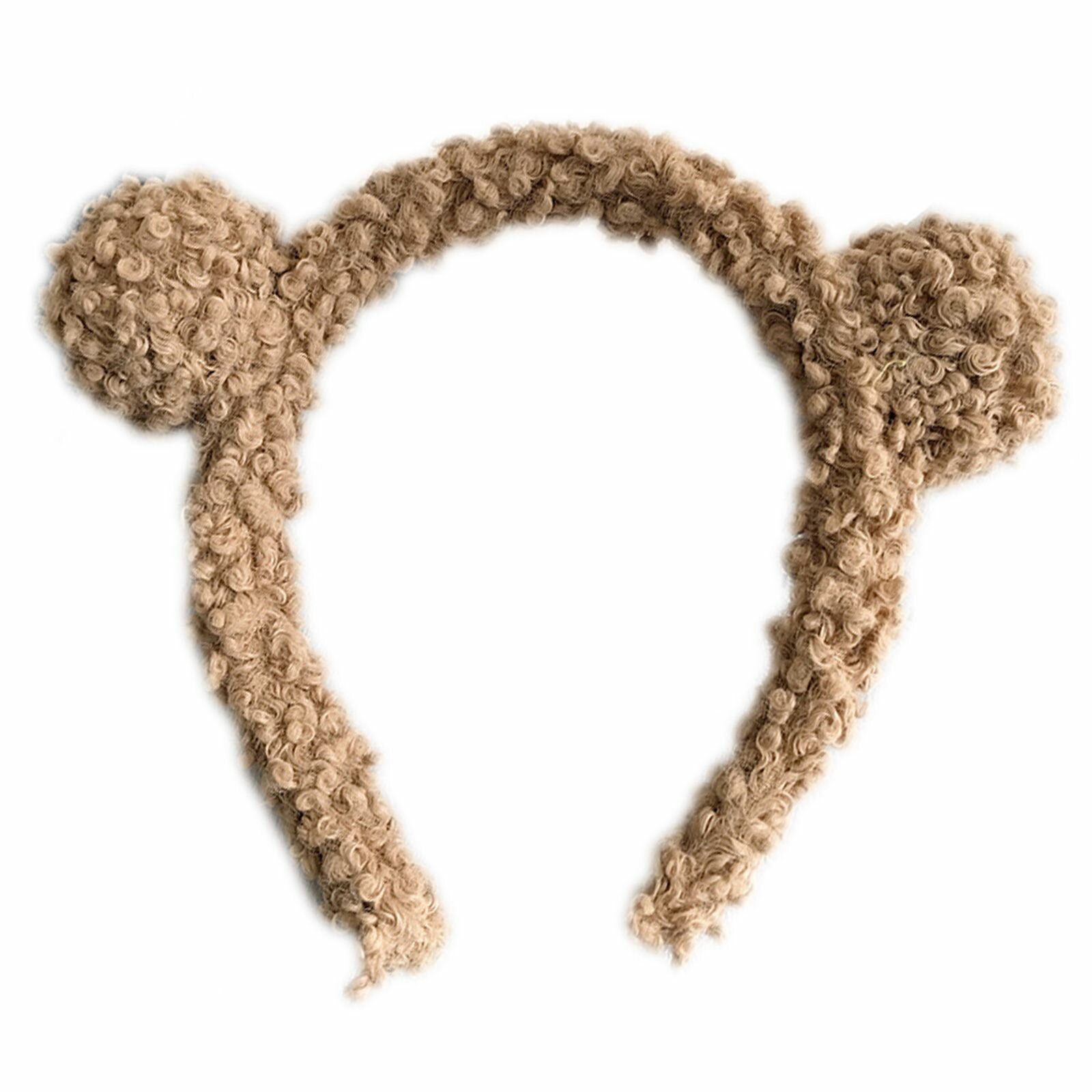 Женская простая Плюшевая Повязка с милым медведем-Коричневый