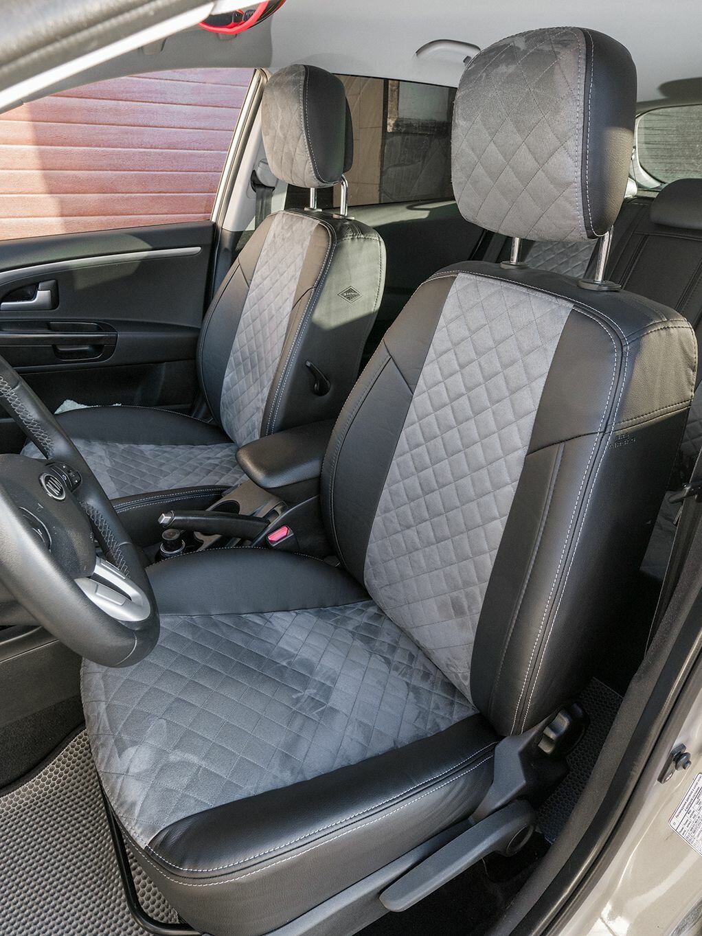 Чехлы Киа Сид 1 2007-2012 Алькантара + Экокожа Авточехлы на Kia Ceed ed хэтчбек универсал 2006 2007 2008 2009 2010 2011 2012