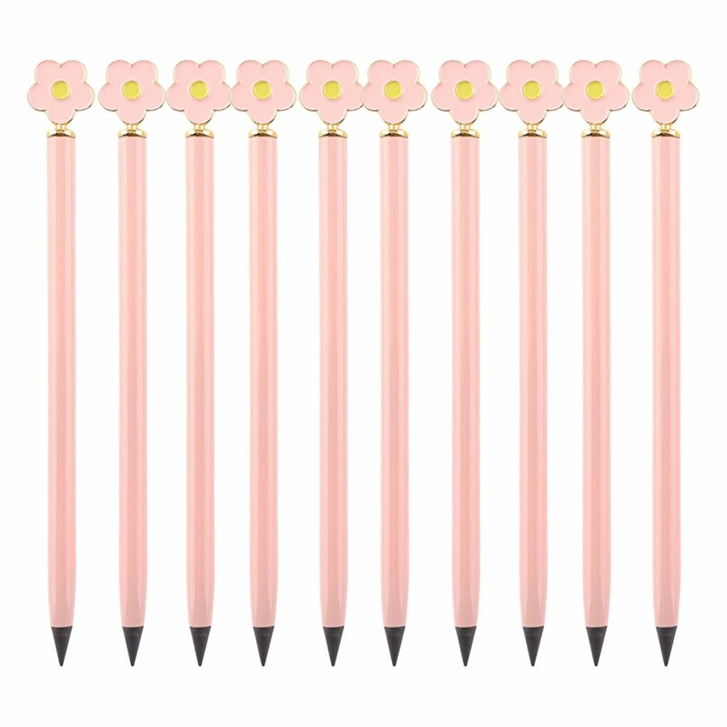 Карандаш, Черные вечные карандаши знаков зодиака - с цветочком, 10 шт