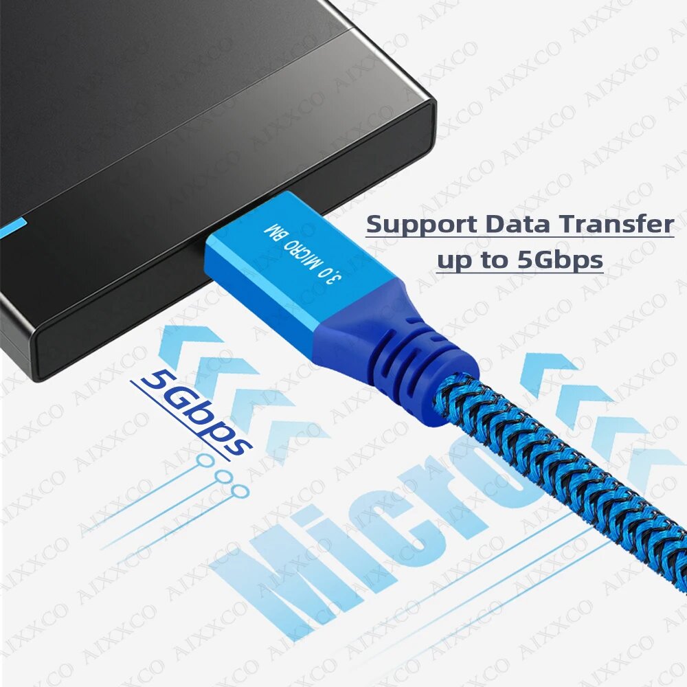 AIXXCO USB 3.0 Micro B кабель 5м — фото 1