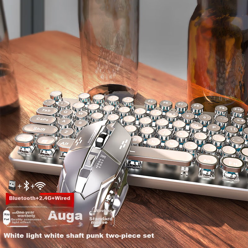 Набор механических клавиатуры и мыши EWEADN TK950 Wireless Bluetooth Punk, белый, Black Switch