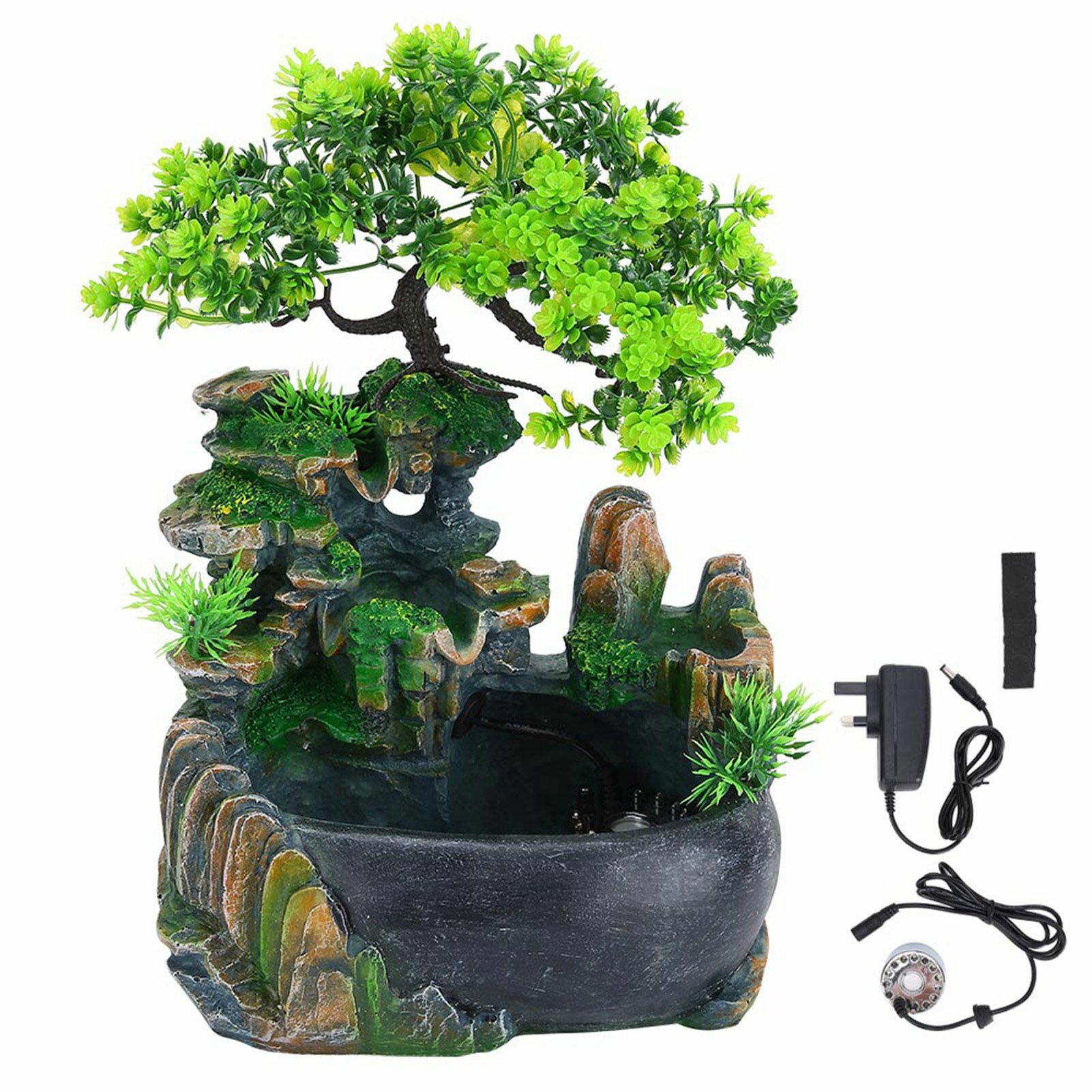 Небольшой внутренний фонтан-камень-водопад, автоматический распылитель тумана с водяным насосом для украшения домашнего сада, фонтан-водопад с распылителем