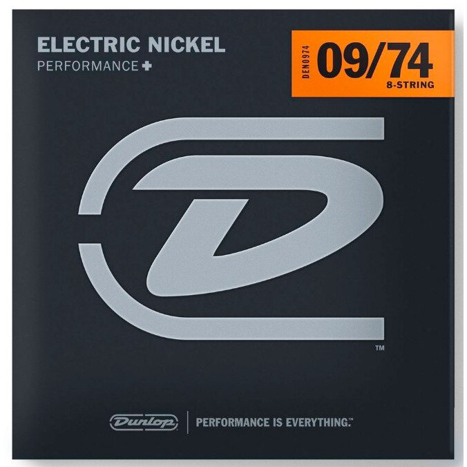 Струны для электрогитары Dunlop DEN0974-8 Electric Nickel Performance+