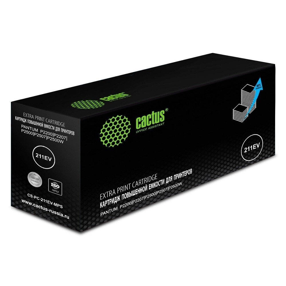 Картридж лазерный Cactus CS-PC-211EV-MPS PC-211EV/PC-211P черный (6000стр.) для Pantum M6500/M6500W/M6506NW/M6507/M6507W/M6550W/M6550NW/M6557NW/M6607NW/P2200/P2207/P2500/P2500NW/P2500W/P2506W/P2507/P2