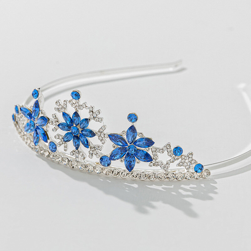 Повязка на голову Frozen Crown, для девочек, гальваническое покрытие, светло-голубая