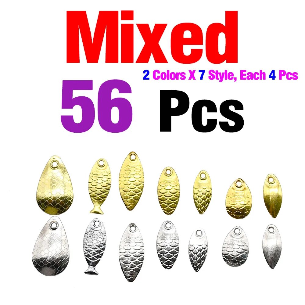 MNFT Металлические лезвия для блесен 50 шт. Mixed