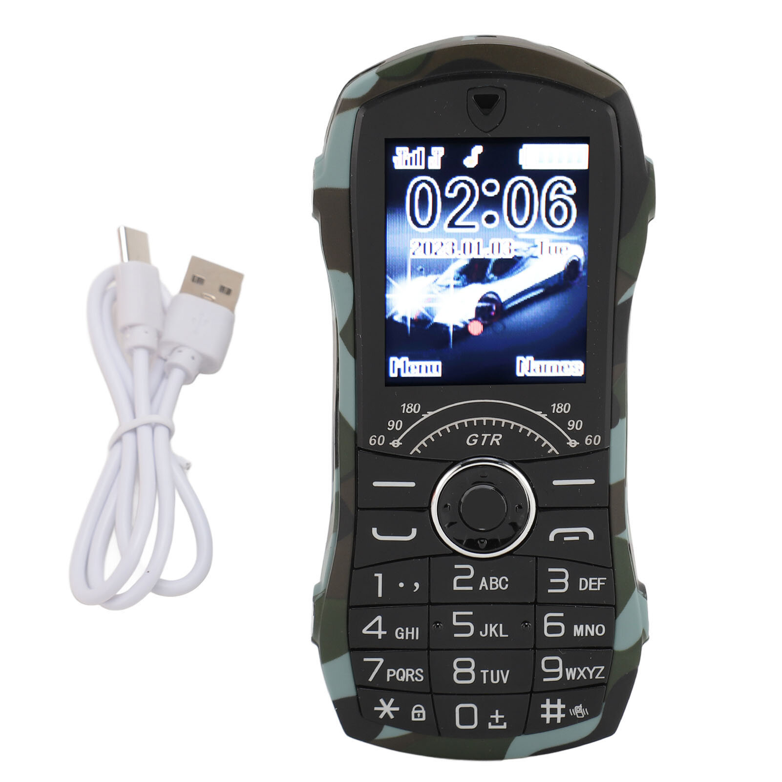 1,8 -дюймовая форма автомобиля с большой кнопкой пожилые люди с двойной картой двойной резервный режим