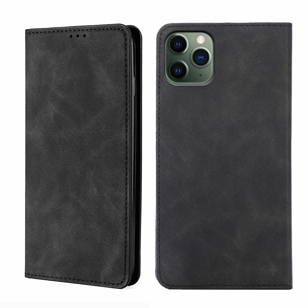 Чехол-книжка MyPads для Apple iPhone 11 Pro Max / Айфон 11 Pro Max мягкое прикосновение (черный)