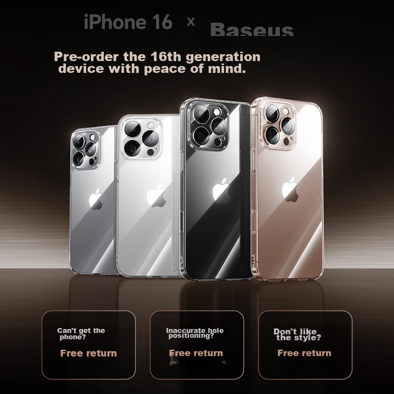 Baseus [American Corning] IPhone 16 Pro Case, Ultra-Thin Shockproof Full Protection Clear Cover for Apple 16 Pro, Premium Trendy Design for Men And Women