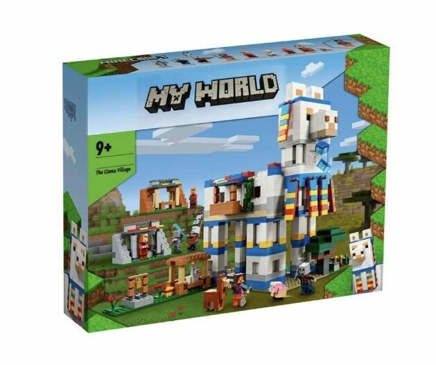 Развивающий конструктор Деревня лам Майнкрафт World of Minecraft 21188 Ребенку, детям, подросткам, взрослым в подарок мальчику -hz